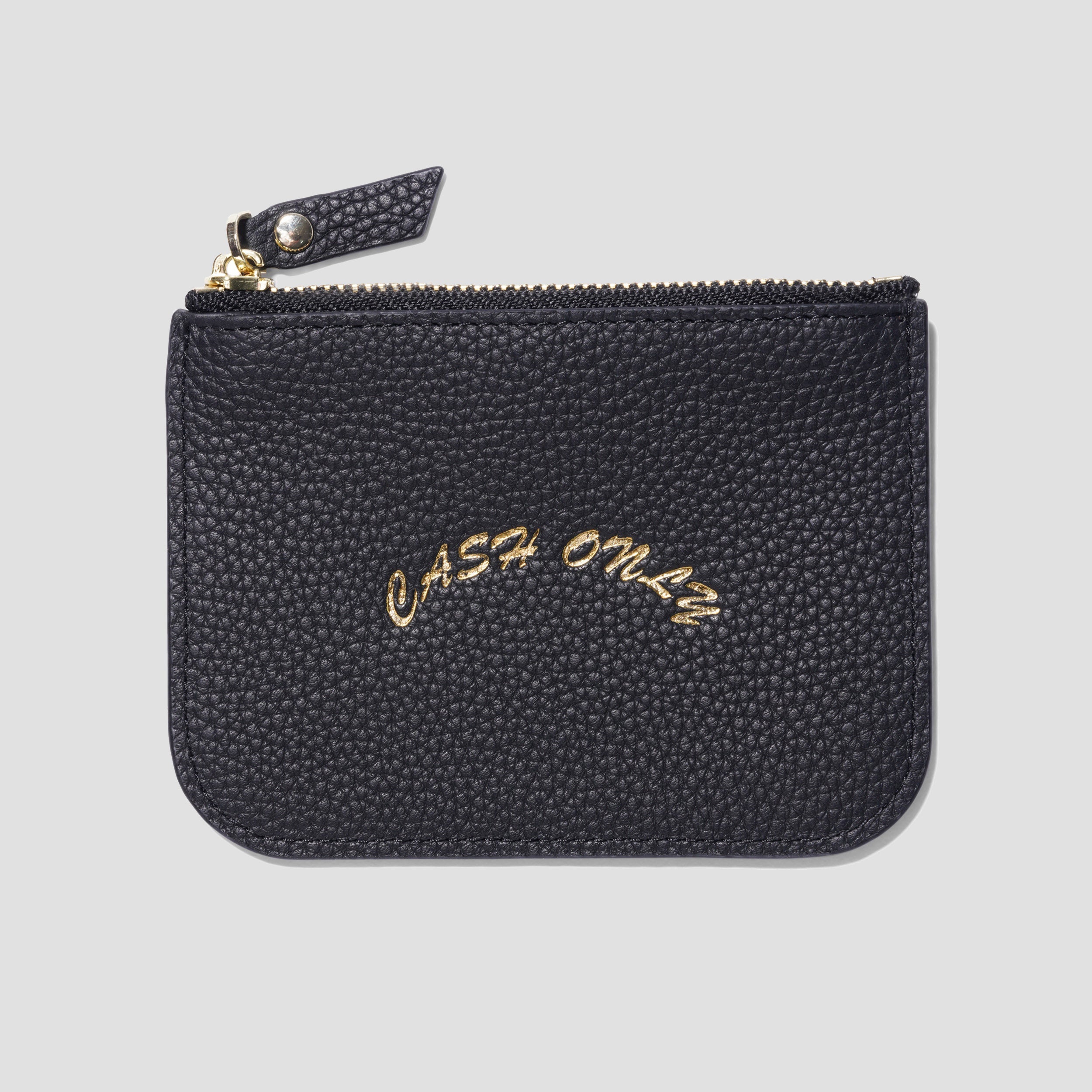 Cash Only Leather Zip Wallet Black – Slam City Skates