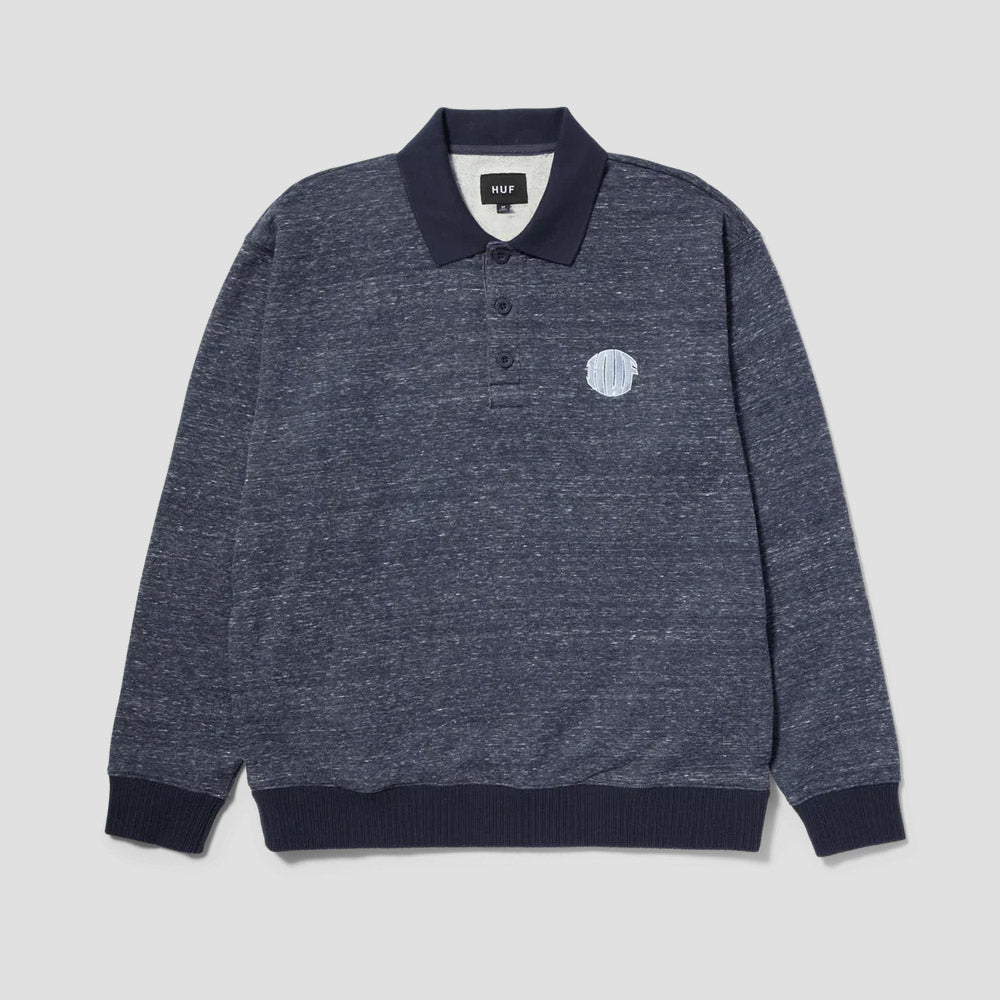 HUF Winston Polo Fleece Navy – Slam City Skates