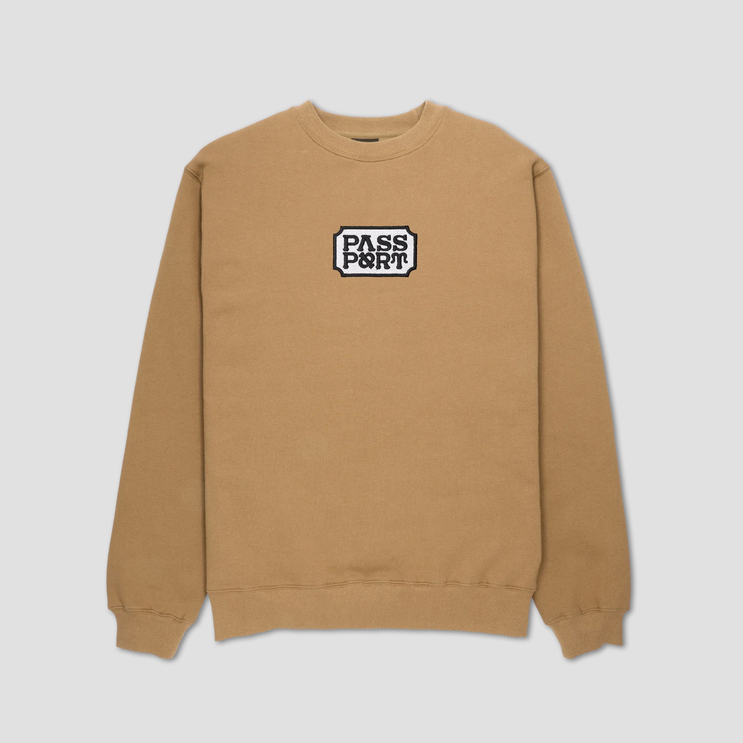 Passport Yearbook Logo Crew Dark Mustard – Slam City Skates