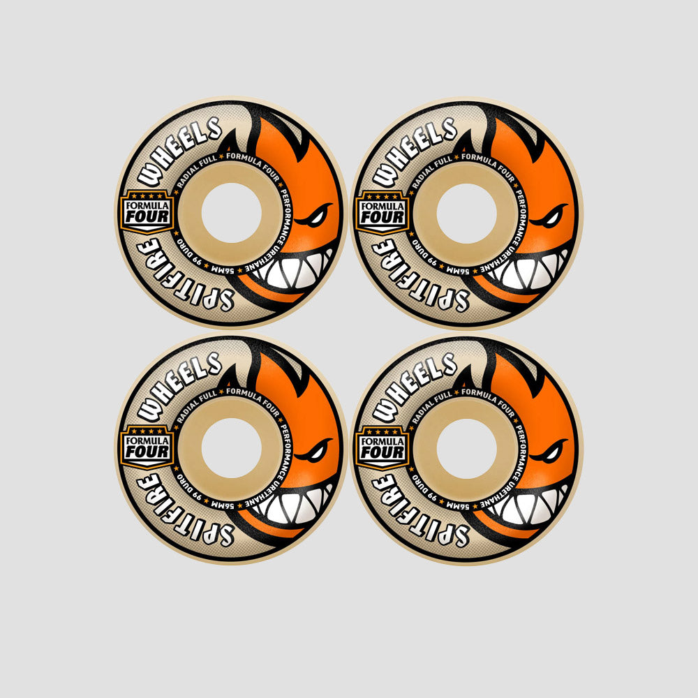 Spitfire 56mm F4 99 Radial Full Skateboard Wheels Natural – Slam City ...