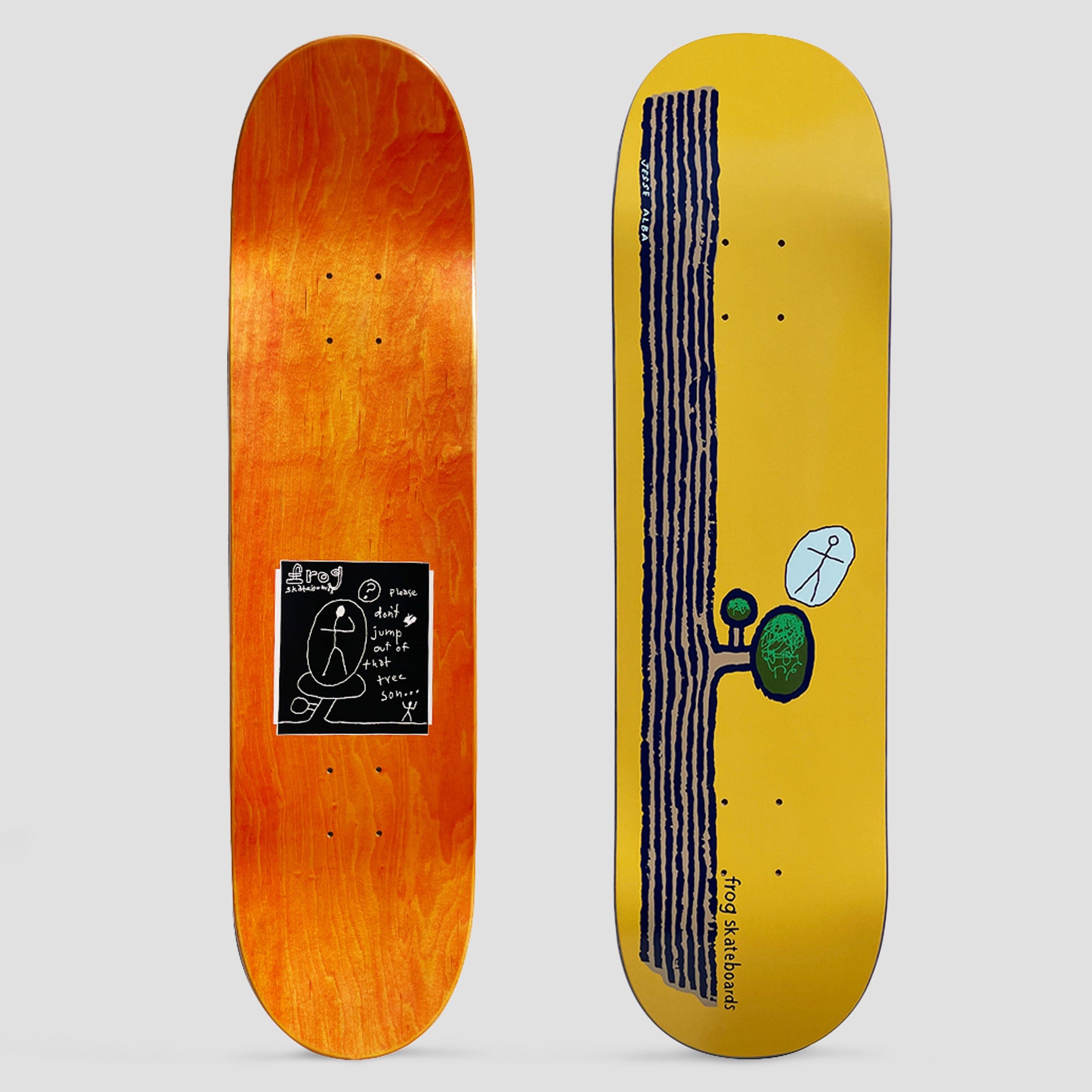 Frog 8.0 Jesse Alba Tree Jump Skateboard Deck Orange – Slam City Skates