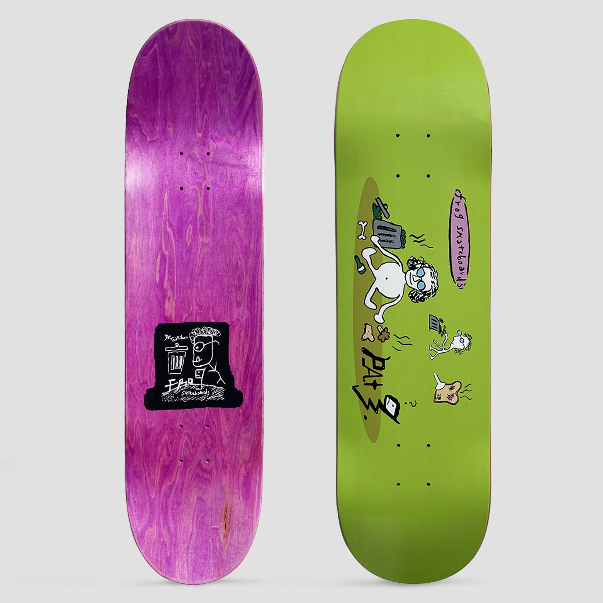 Frog 8.5 Pat G Garbage Eater Skateboard Deck Green – Slam City Skates