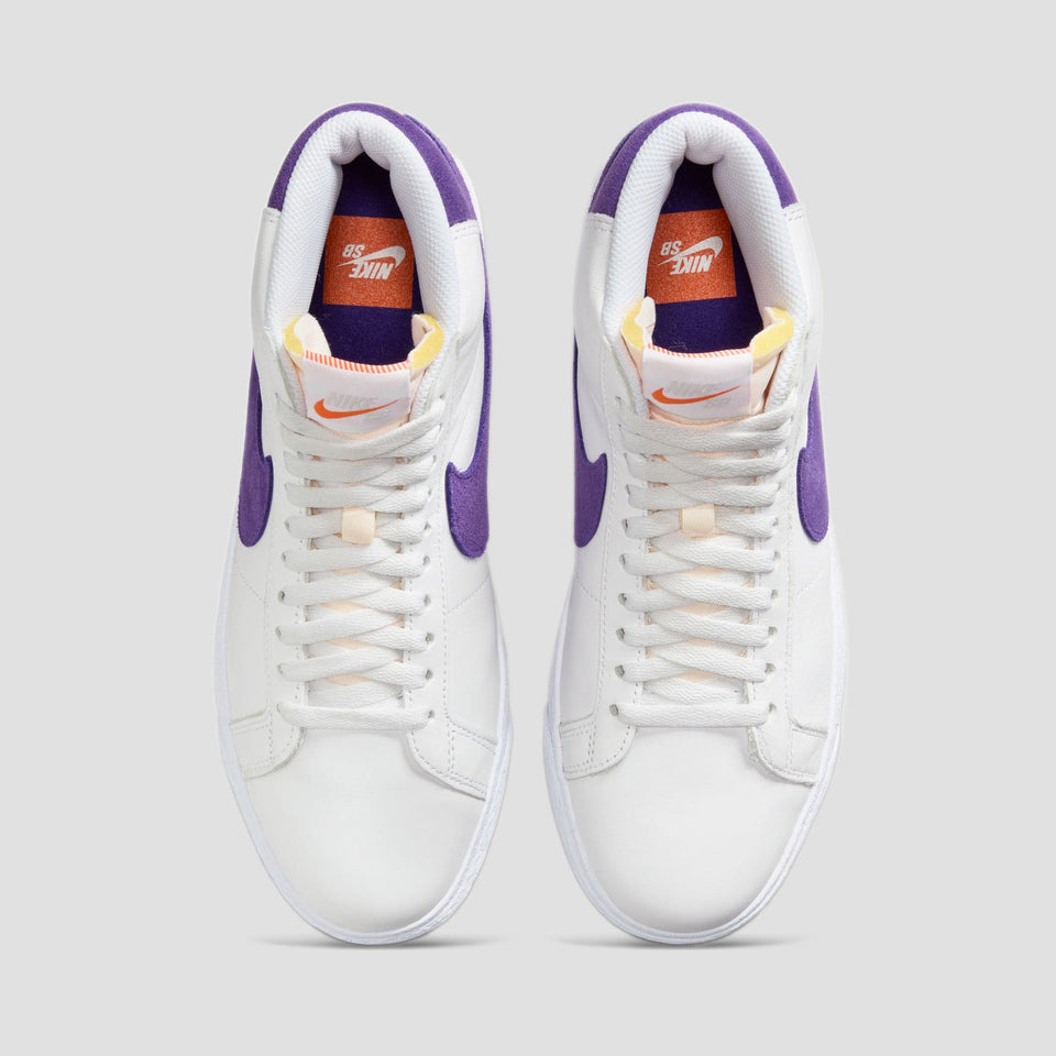 Nike SB Zoom Blazer Mid ISO Skate Shoes White / Court Purple - Slam ...