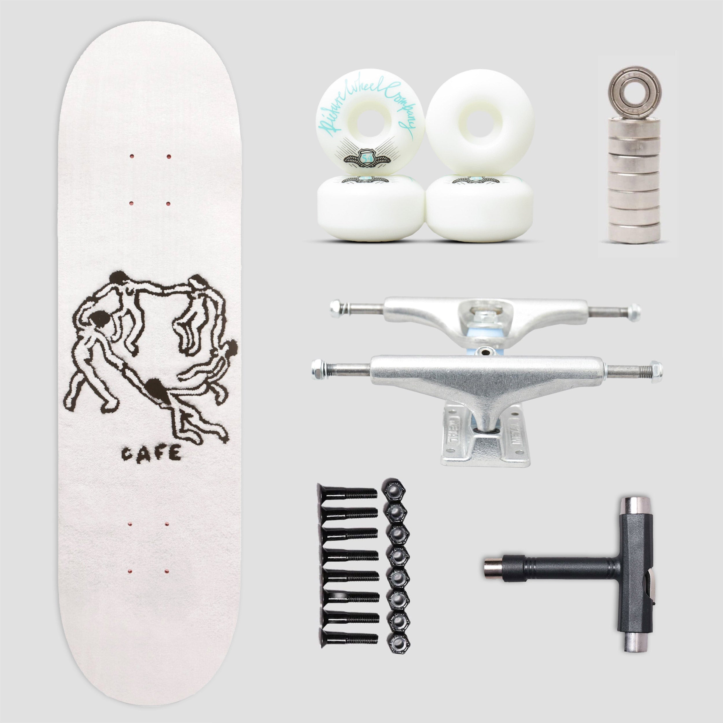 Skateboard Cafe 8.5 Dance Circle Skateboard Complete Pack White With T ...