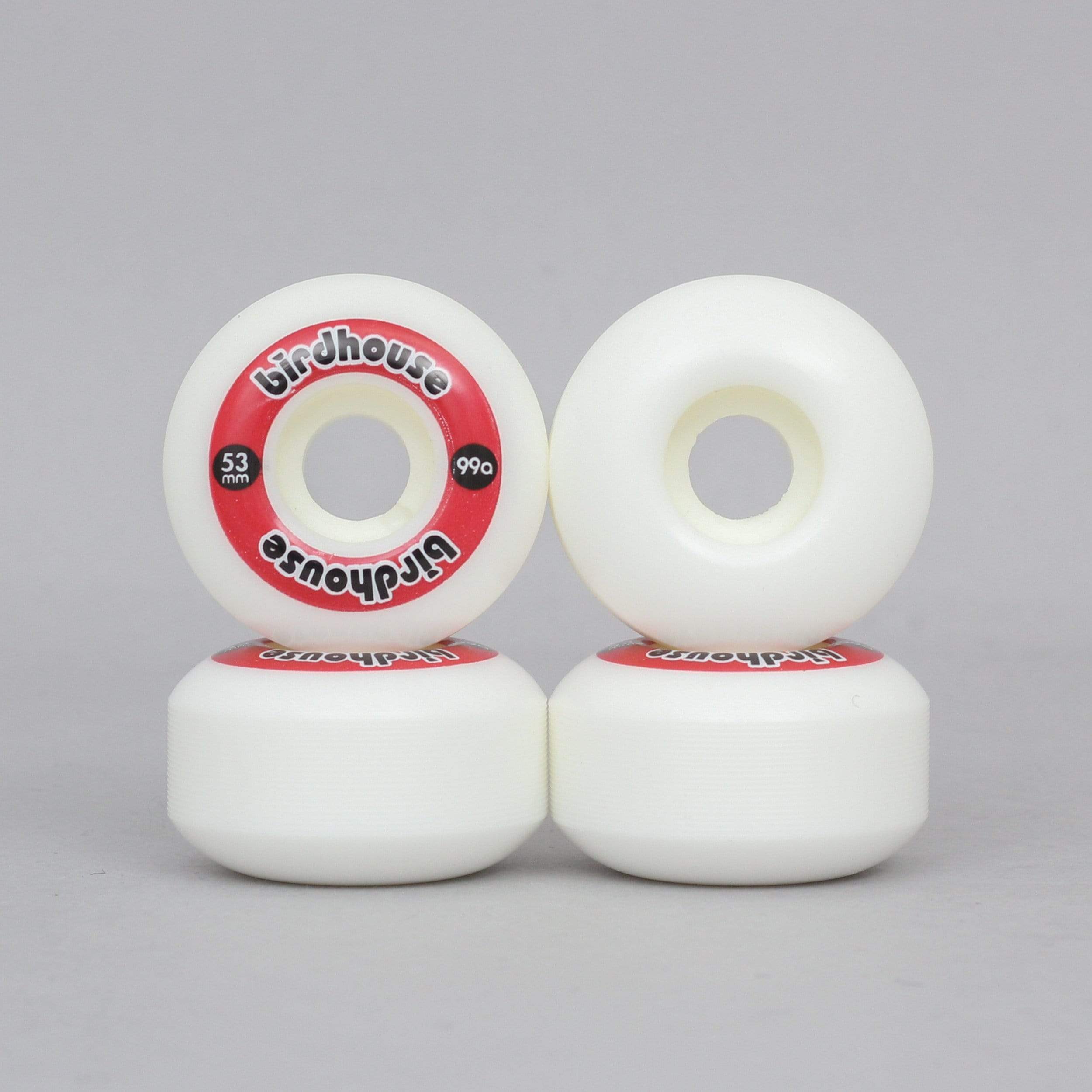 Birdhouse 53mm 99A Logo Wheels White / Red – Slam City Skates