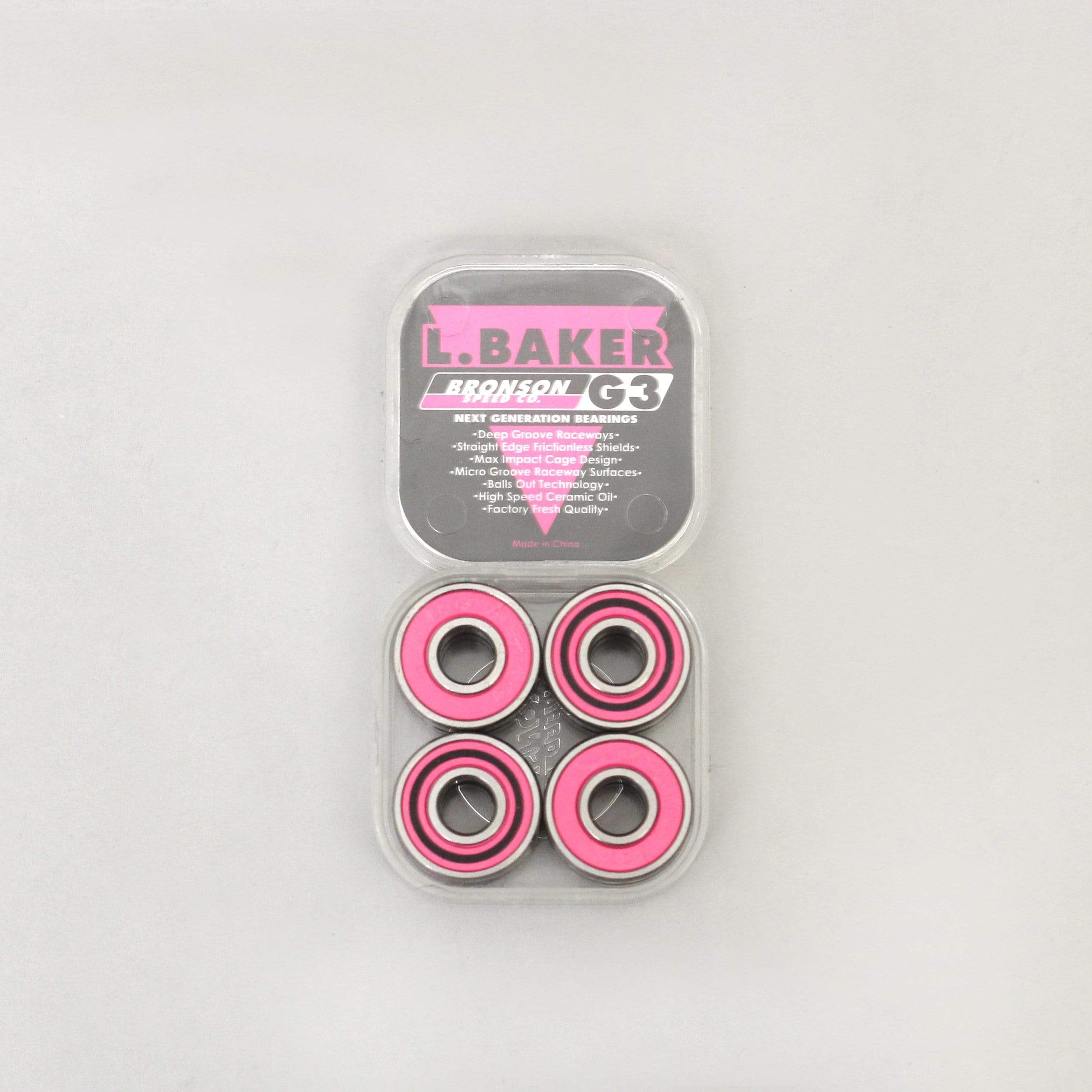 Bronson L. Baker Pro G3 Skateboard Bearings Black / Pink – Slam City Skates
