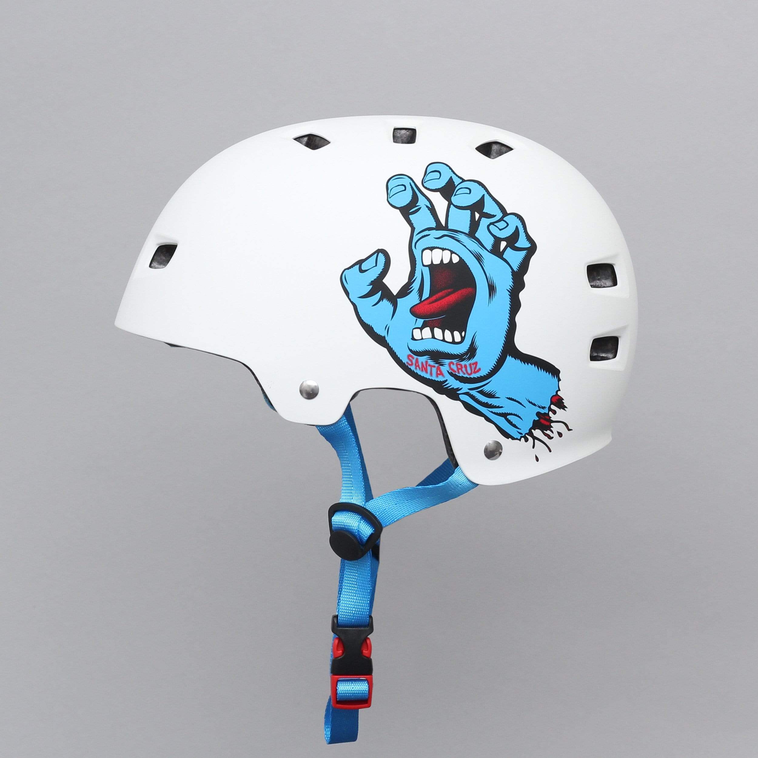 Bullet X Santa Cruz Screaming Hand Helmet Matt White – Slam City Skates