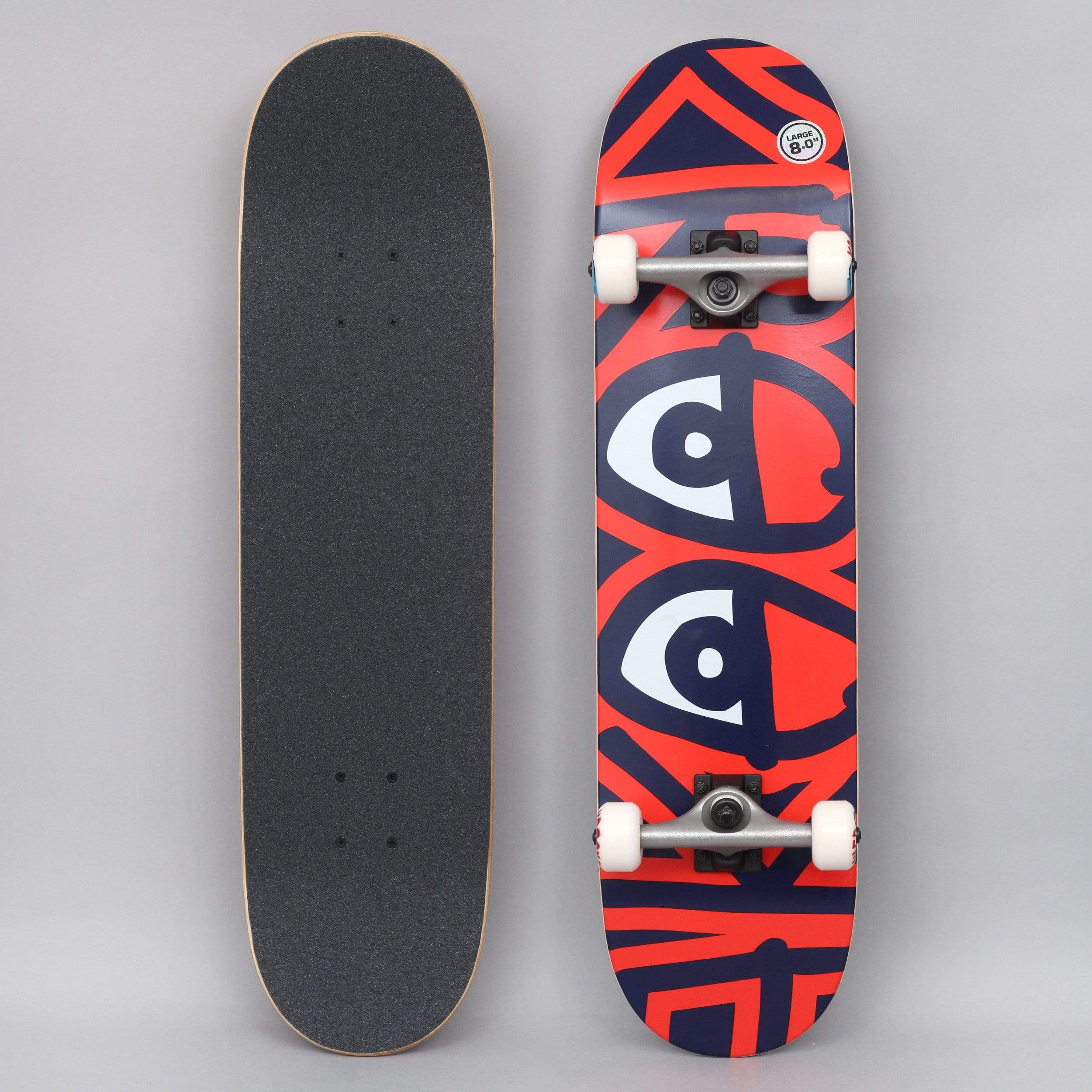 Krooked 8 Bigger Eyes Large Complete Skateboard Red / Navy – Slam City ...