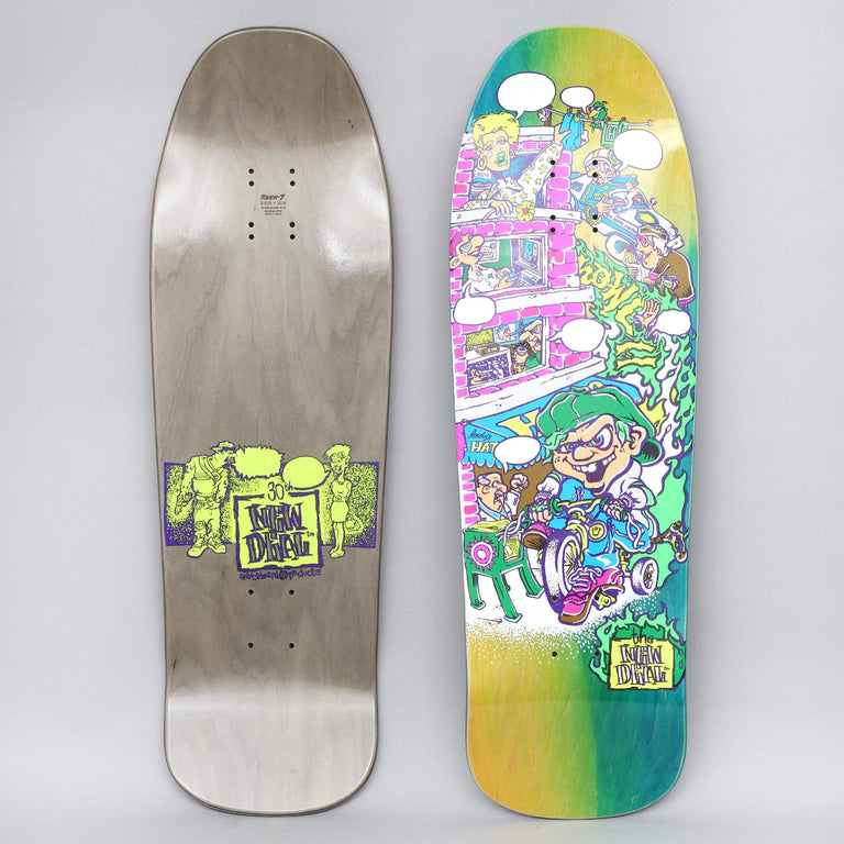 New Deal 9.625 Howell Tricycle Kid Neon Skateboard Deck - Slam City Skates