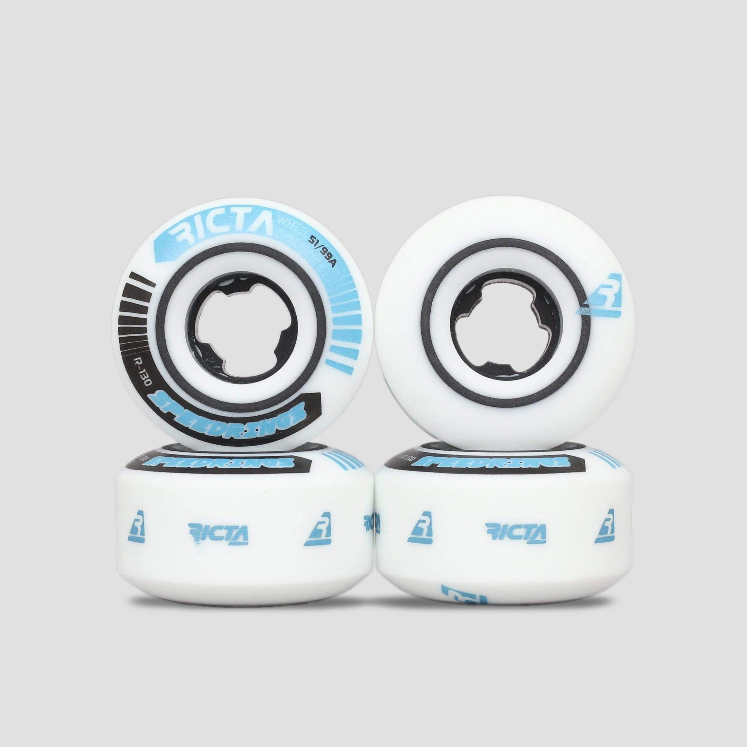 Ricta 51mm 99A Speedrings Slim Skateboard Wheels White – Slam City Skates