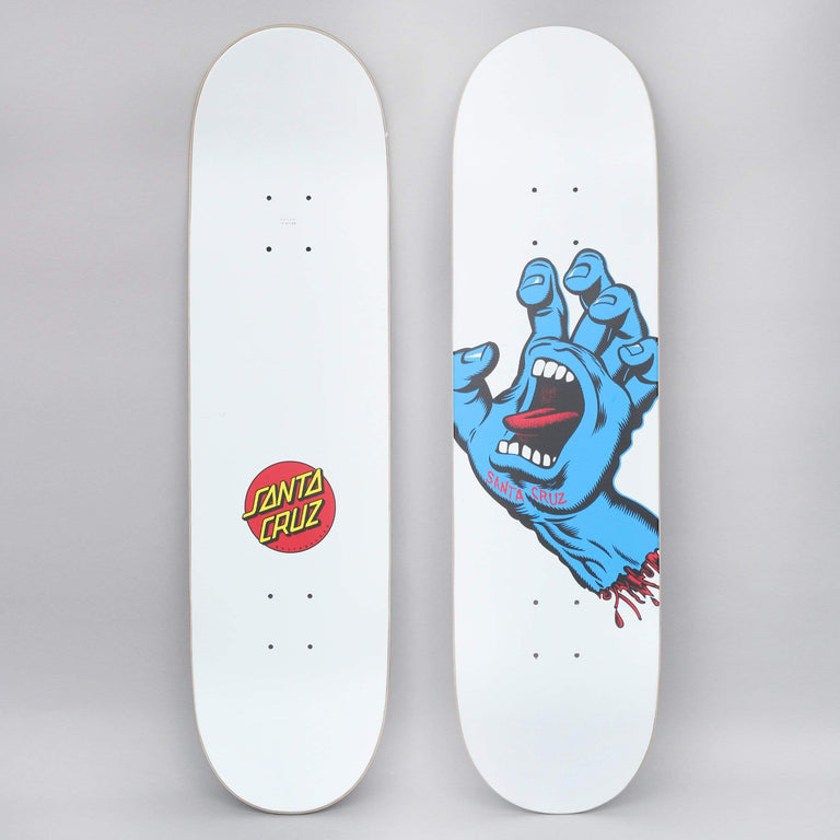 Santa Cruz 8.25 Screaming Hand Skateboard Deck White / Blue - Slam City ...
