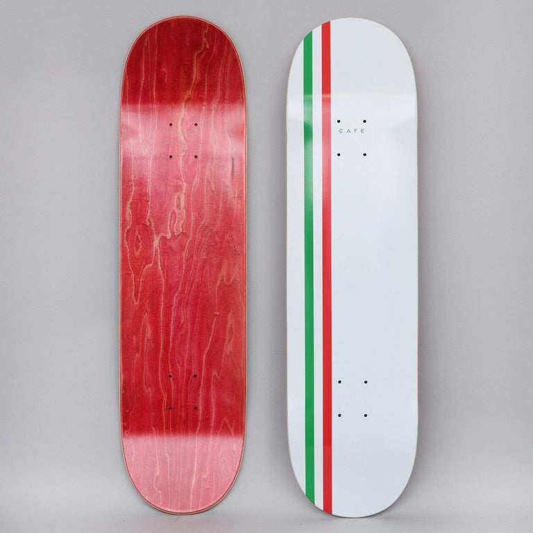 Skateboard Cafe 8.25 Stripe Skateboard Deck White / Green / Red - Slam ...