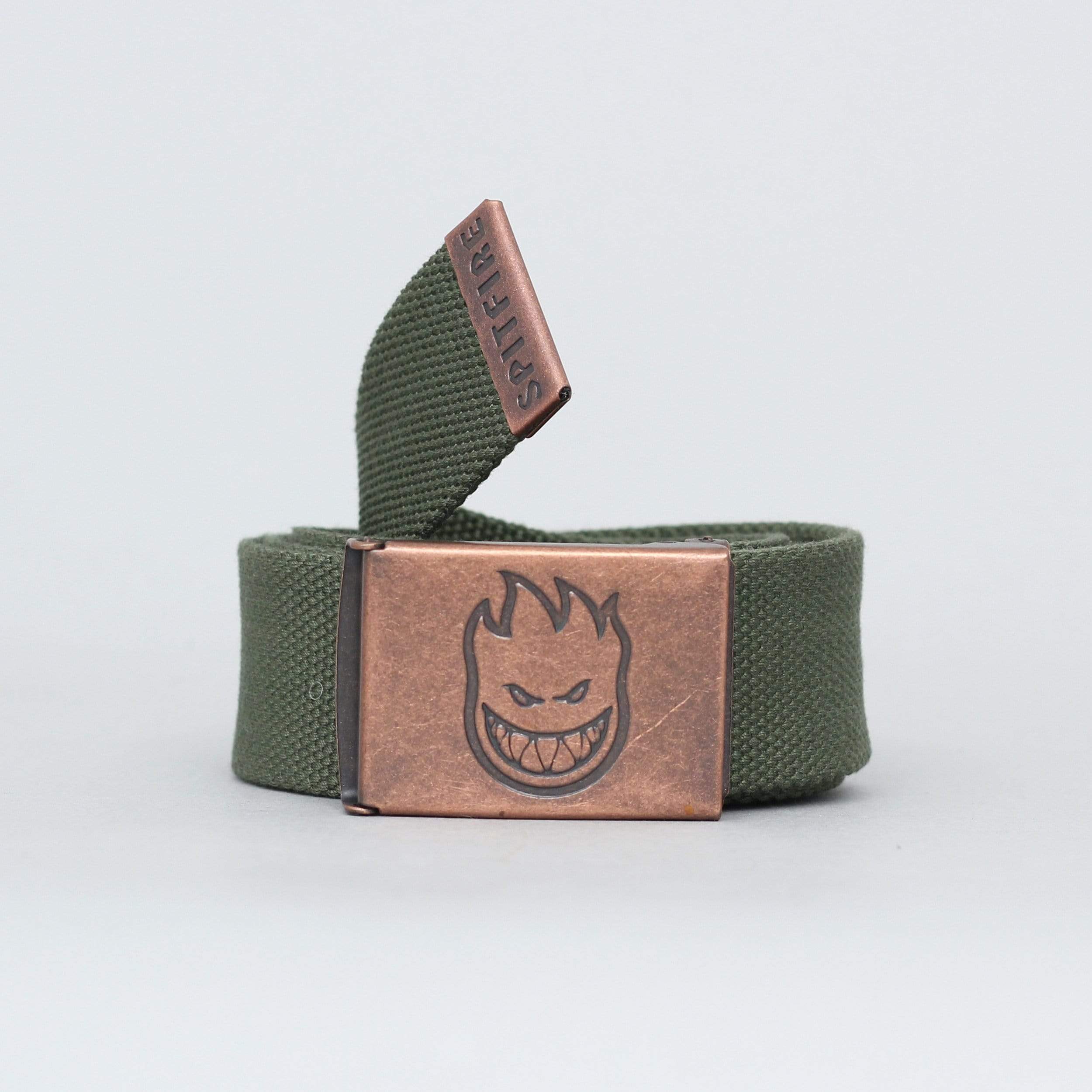 Spitfire Bighead Web Belt Brass / Dark Army – Slam City Skates