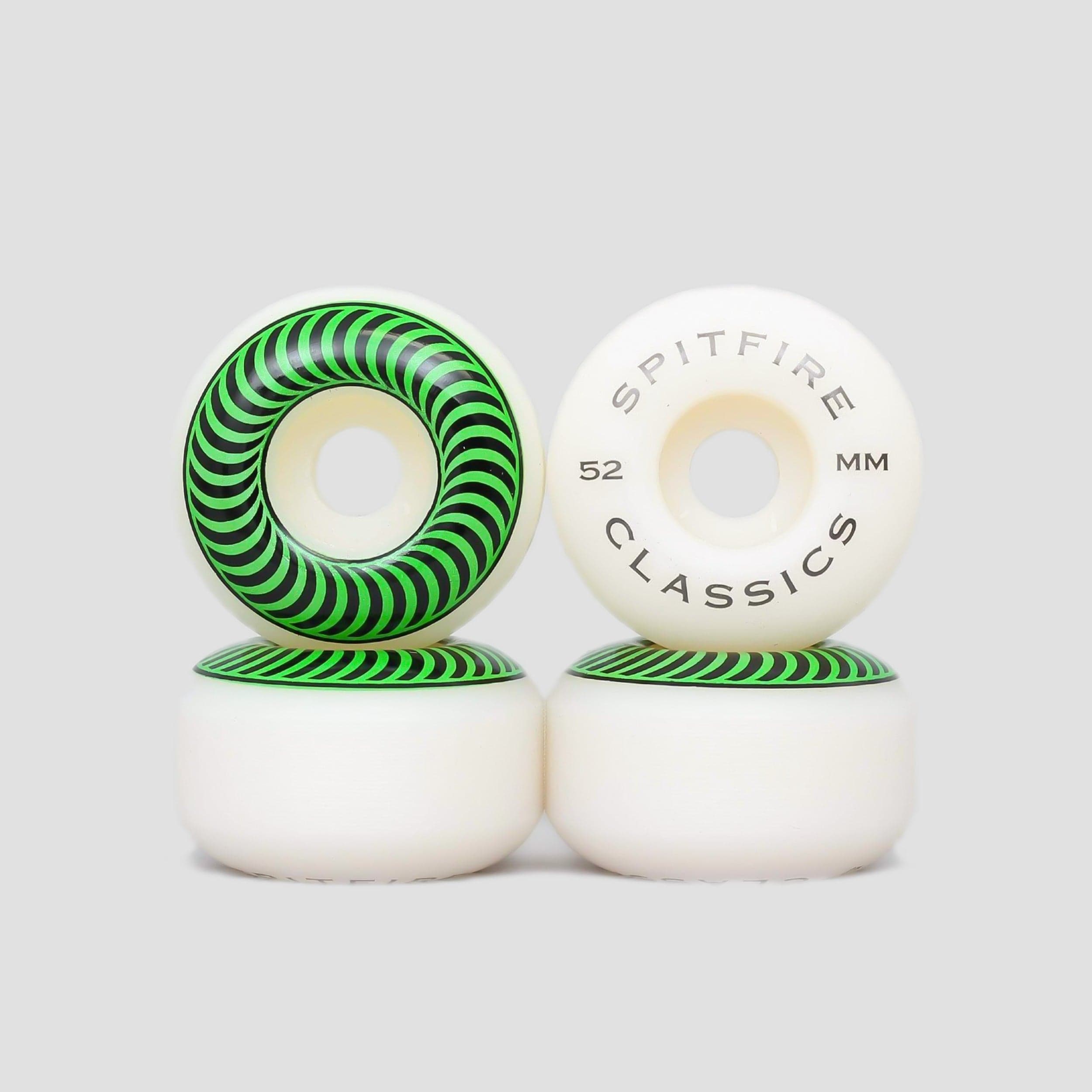 Spitfire 52mm Classic Wheels White/Green - Slam City Skates