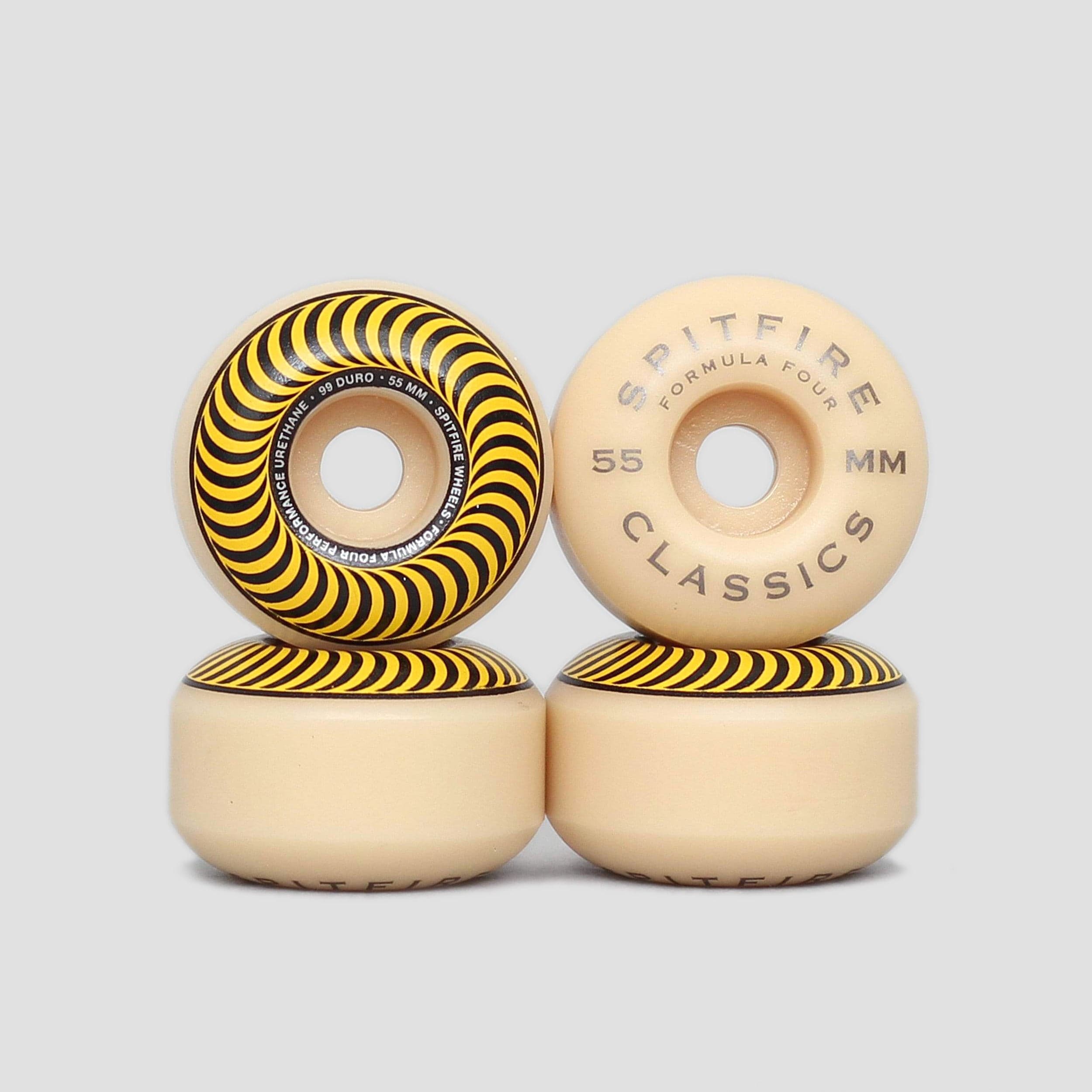 Spitfire 55mm 99DU Formula Four Classics Wheels Natural / Yellow – Slam ...