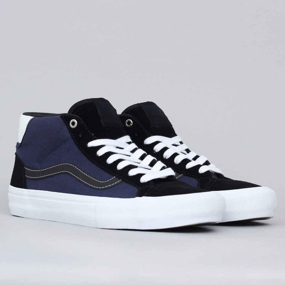 Vans Mid Skool Pro Shoes (Streetmachine) Black / Dark Blue / Tradition ...
