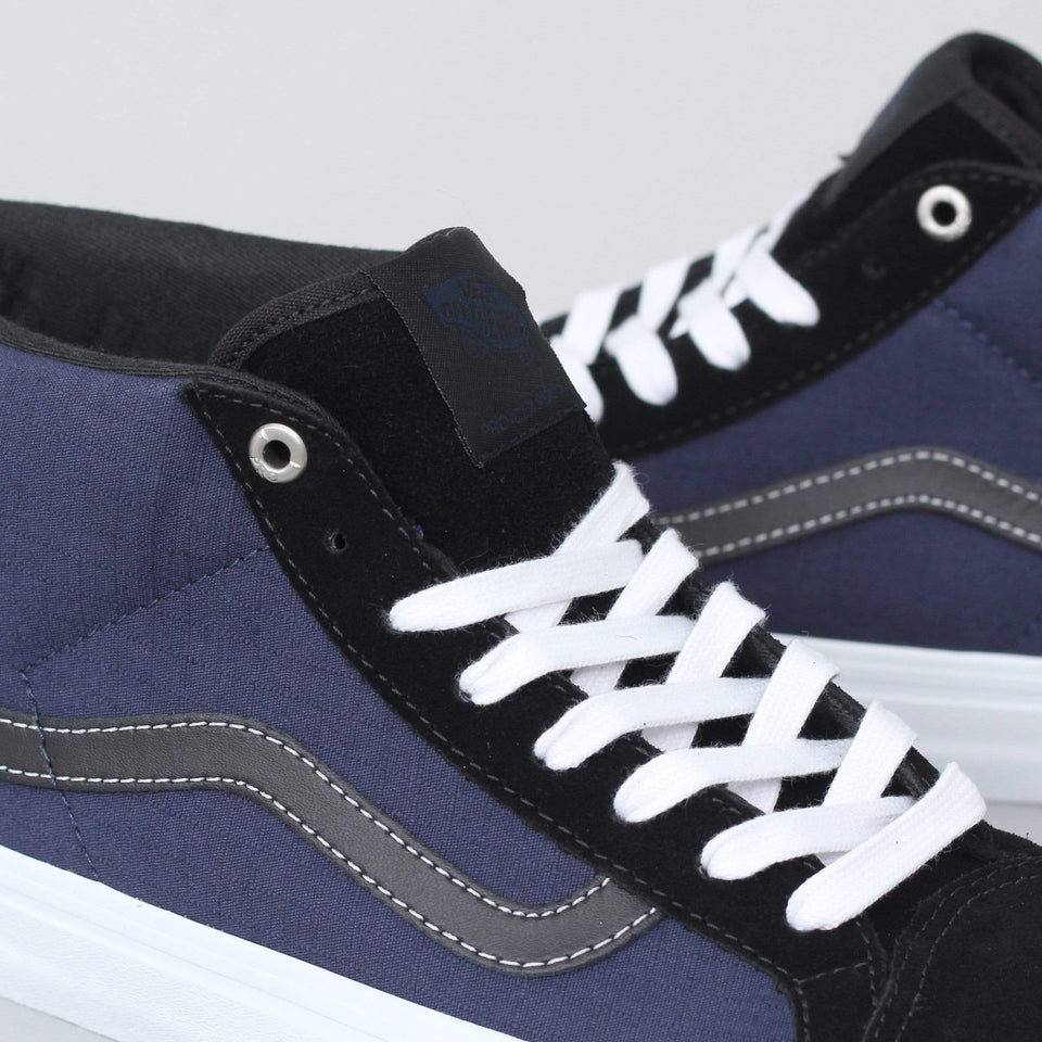 Vans Mid Skool Pro Shoes (Streetmachine) Black / Dark Blue / Tradition ...